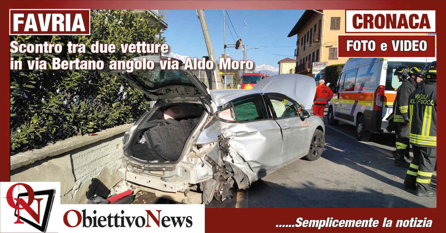 FAVRIA – Scontro tra due vetture in via Bertano angolo via Aldo Moro ...